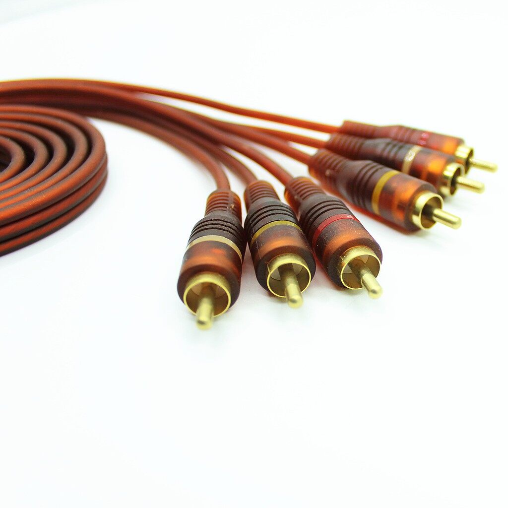 【1.5m/3m/5m/10m】Gold-Plated 3 RCA to 3 RCA AV Audio Video Cable Male to ...