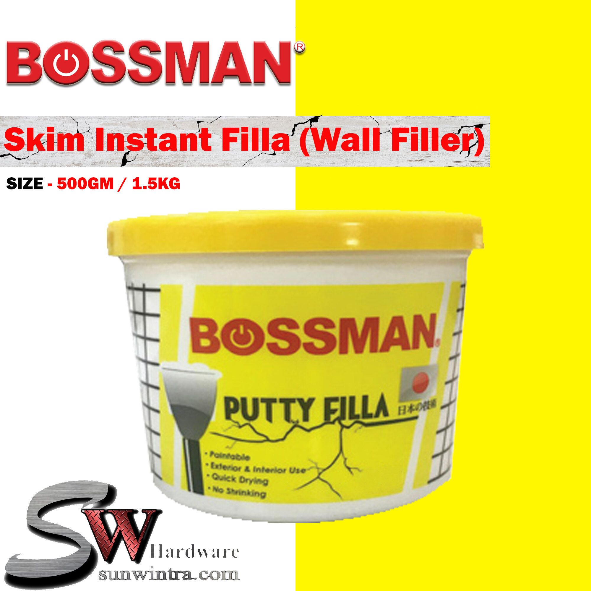 SKIM INSTANT FILLA / PUTTY FILLA / WALL FILLER # 0.5KG / 1.5KG | Lazada