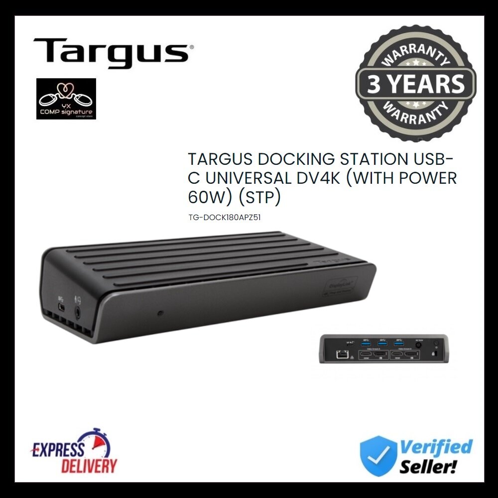 DOCK180 - Targus Docking Station Usb C Universal DV4K with Power (60W ...