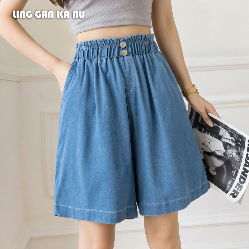 LING GAN KA NU Quần short denim của phụ nữ 2022 Mùa hè phiên bản mới ...