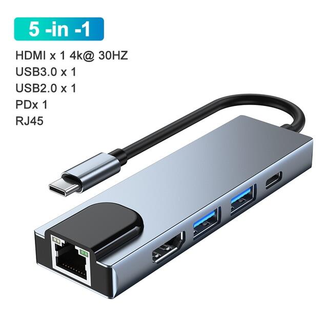 Usb Hub Usb C 3 0 Hub Splitter Usb Concentrator Several Ports Docking ...