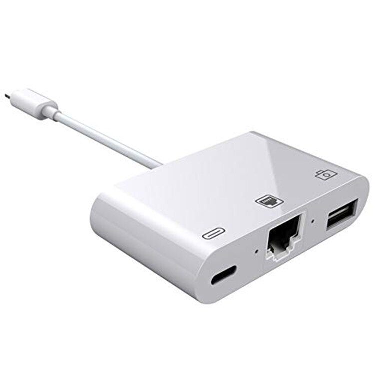 JOMAA เหมาะสำหรับ Apple 13 Ethernet Converter Lightning โทรศัพท์มือถือเป็น RJ45 100M การ์ด ...