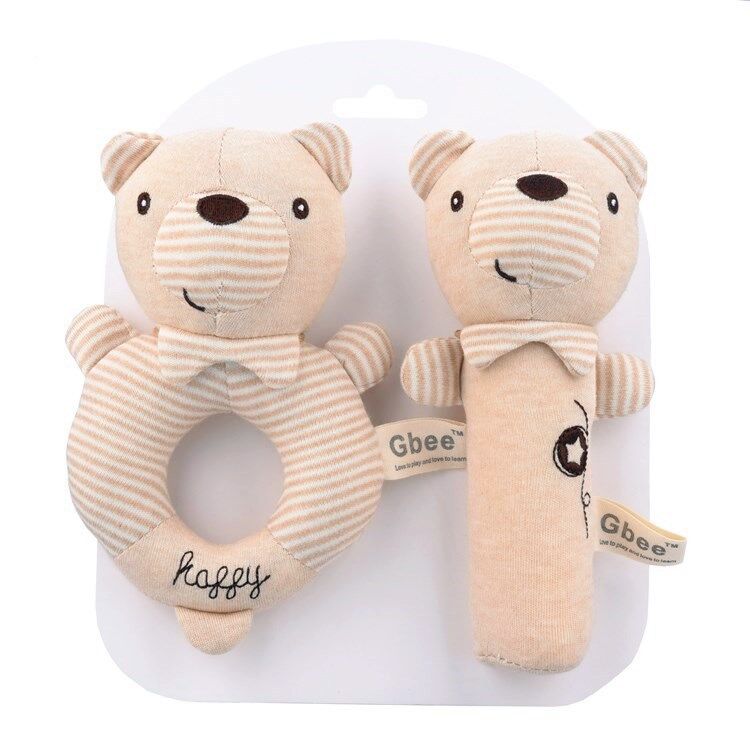 Gbee Baby Organic Plush Rattle Toy / Hand Rattle Toy (2pcs/set) | Lazada