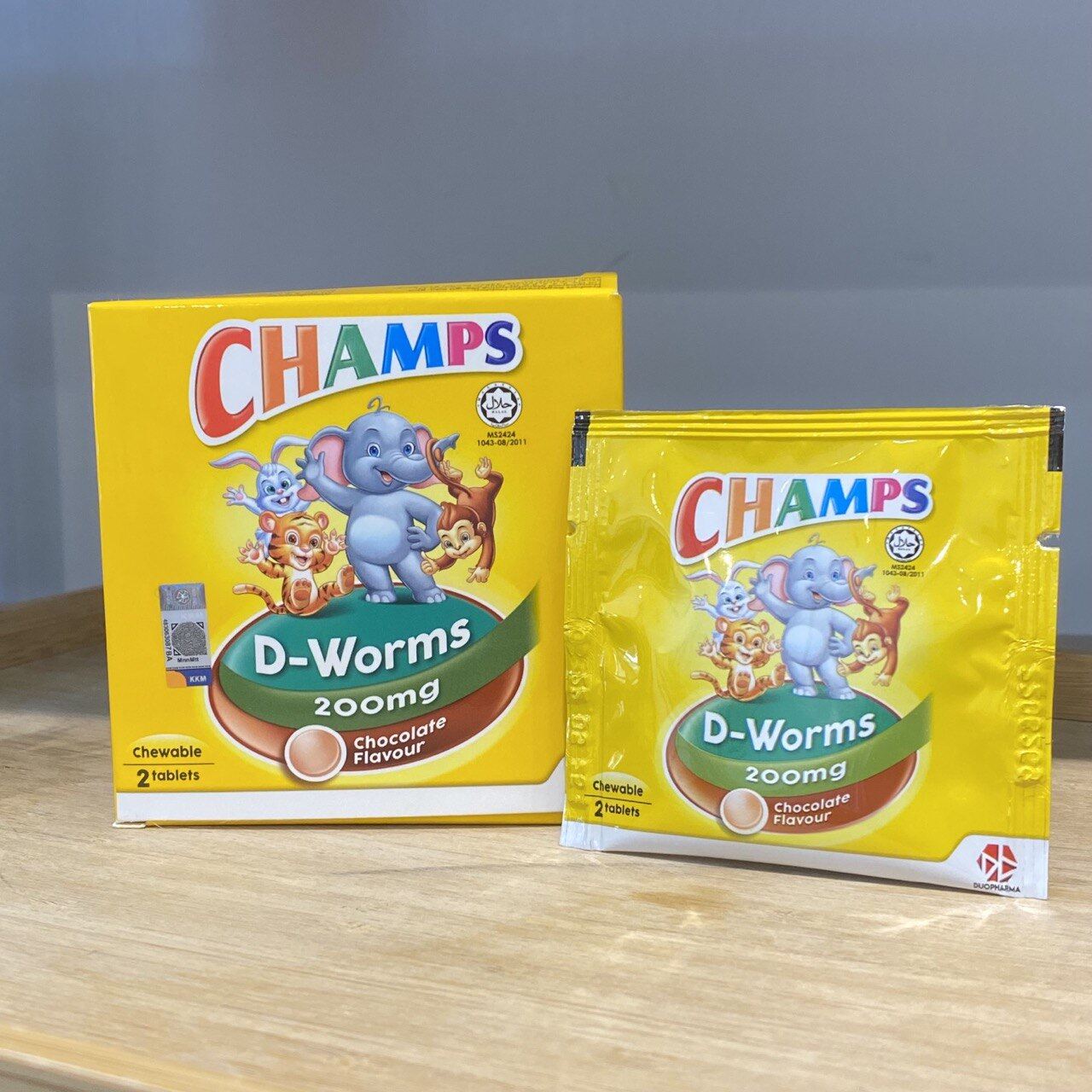 Champs D-Worms 200mg (2 tablets) Chewable | Lazada