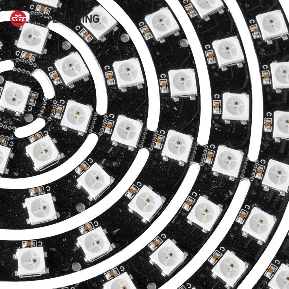WS2812B DIY RGB LED 37ถึง241พิกเซล WS2812รอบโมดูล SK6812 5050 RGB ...