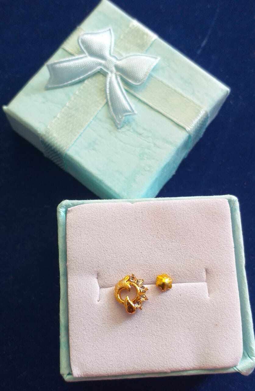 GOLD POLISHED FANCY NOSE STUD MUKUTHI 1 PCS (NOT 916) READY STOCK | Lazada