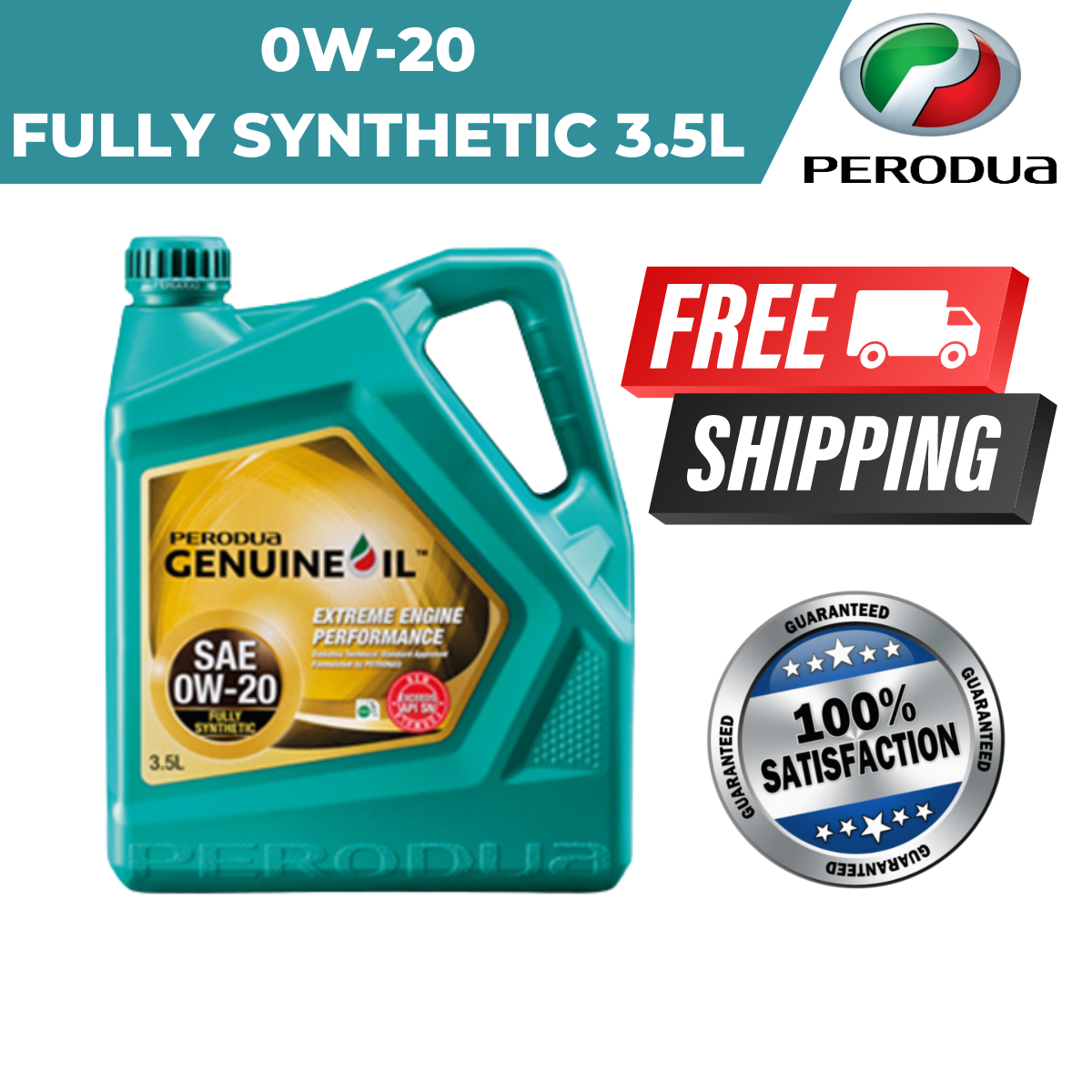 GENUINE Perodua Engine Oil 0W20 FULLY SYNTHETIC 3.5L | Lazada