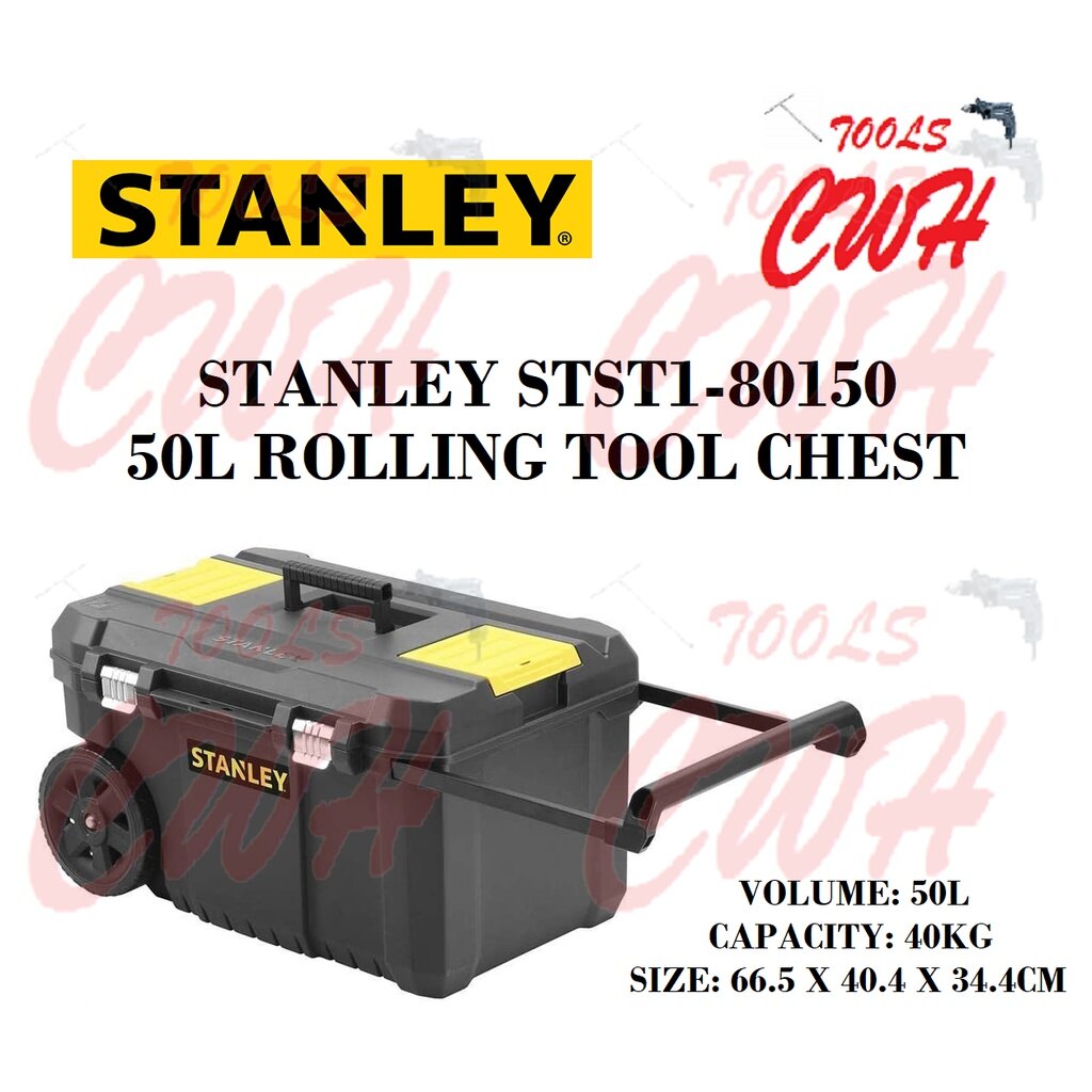 STANLEY STST1-80150 50LITRE 113LITRE TROLLEY MOBILE ROLLING TOOL BOX ...