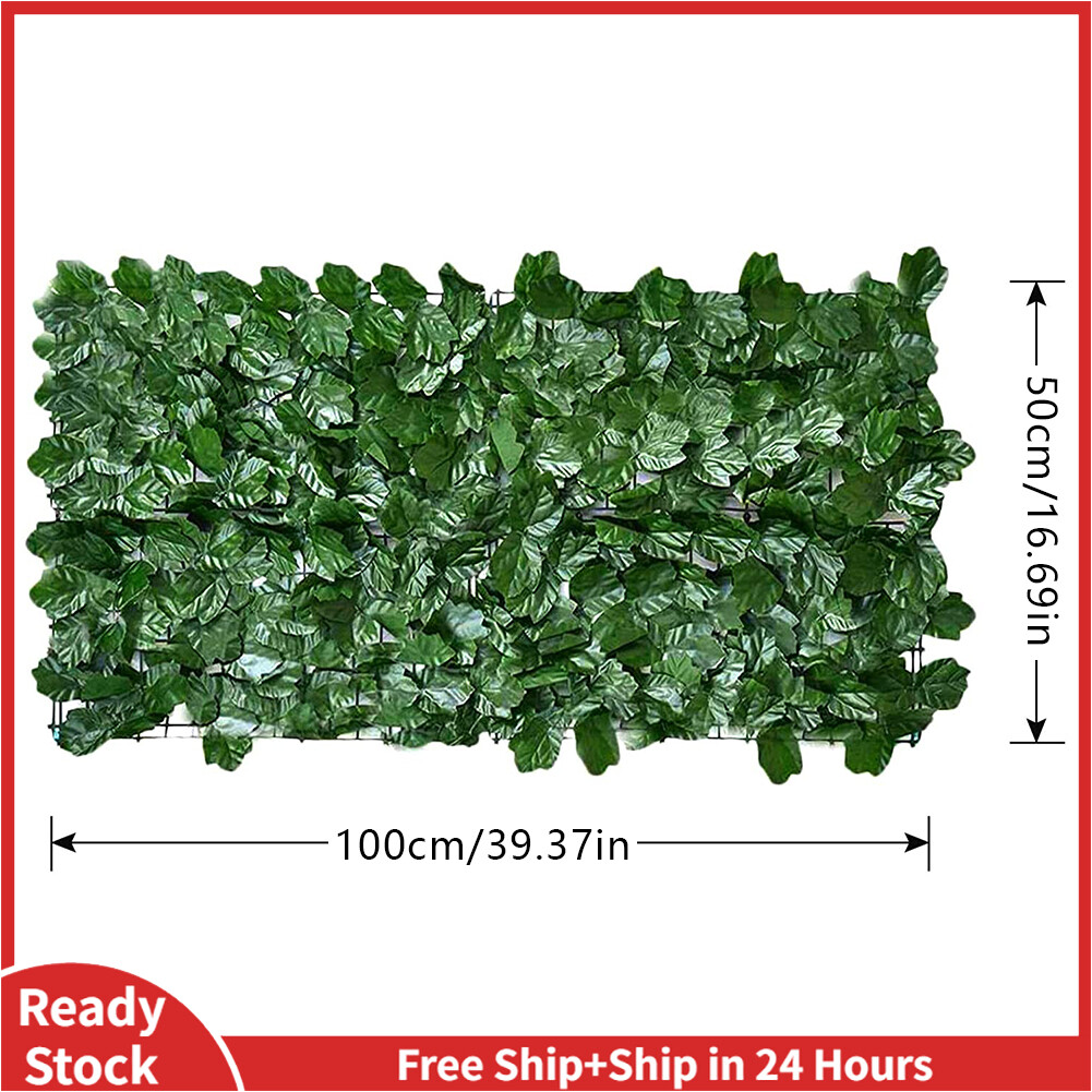 ประดิษฐ์ Hedge สีเขียวใบ Ivy กำบังรั้วผนังโรงงานหญ้าปลอมตกแต่งฉากหลัง ...