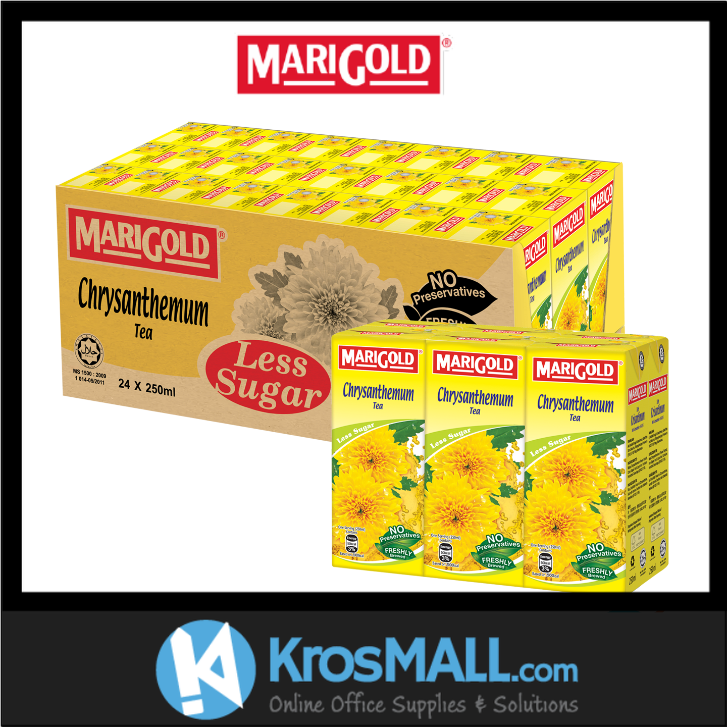 Marigold Asian Drink Less Sugar 24 x 250ml - Chrysanthemum Tea | Lazada