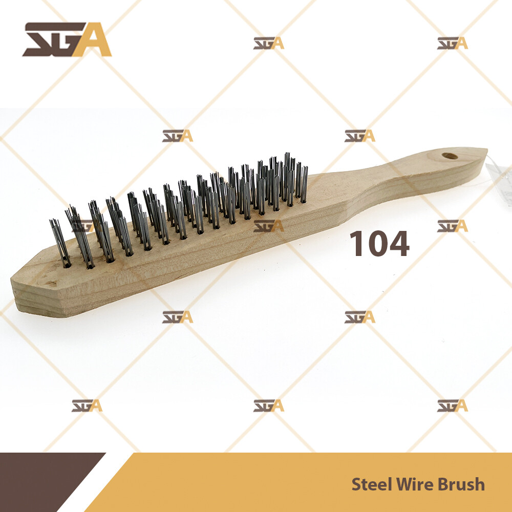 4 Rows / 5 Rows / 6 Rows Steel Wire Brush With Wooden Handle | Lazada