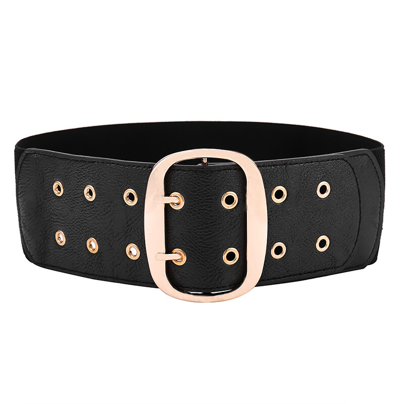 Simple Punk เข็มขัดกว้างสำหรับผู้หญิงสีทองหัวเข็มขัดเข็มขัด Retro ...