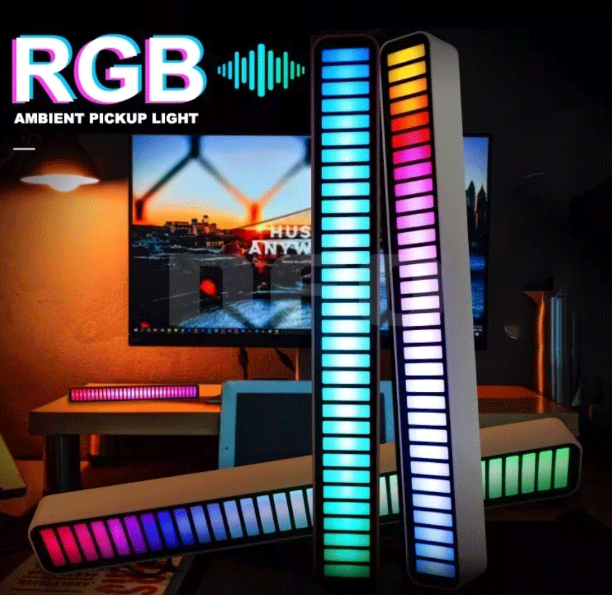 32 Bit RGB Gaming Music Sound Light Voice-Activated Pickup Rhythm ...