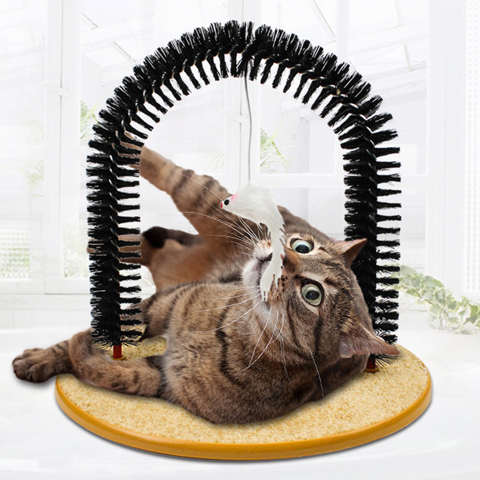 haosu® Pet Cat Scratching Rubbing Brush Arch Type Bristles Massage Anti ...