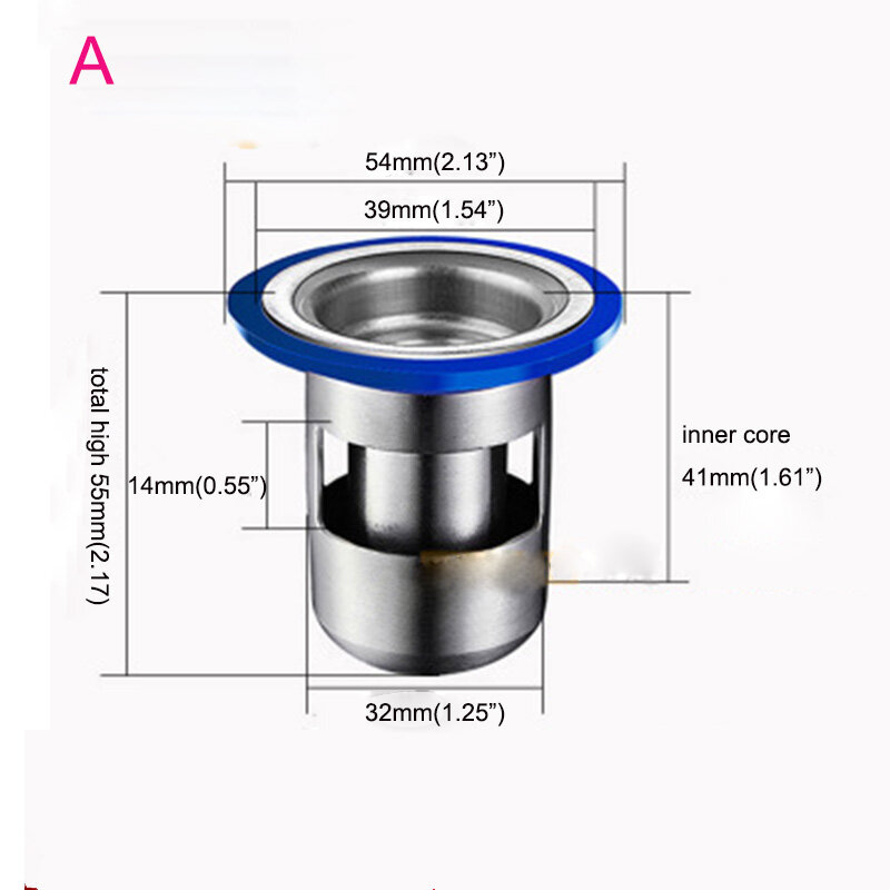 LEDFRE 304 Stainless Steel Floor Bathroom Drain Hydraulic Shutter Core ...