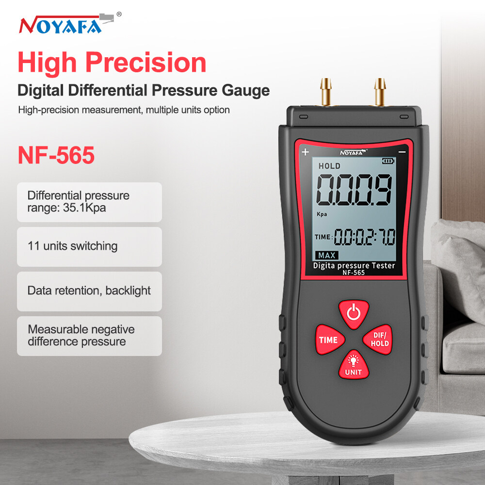 Noyafa Digital Manometer Air Pressure Gauge NF-565 Differential ...