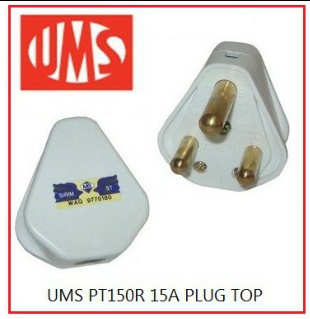 UMS PT-150R 15A 3 PIN ROUND PLUG TOP [SIRIM APPROVED] | Lazada