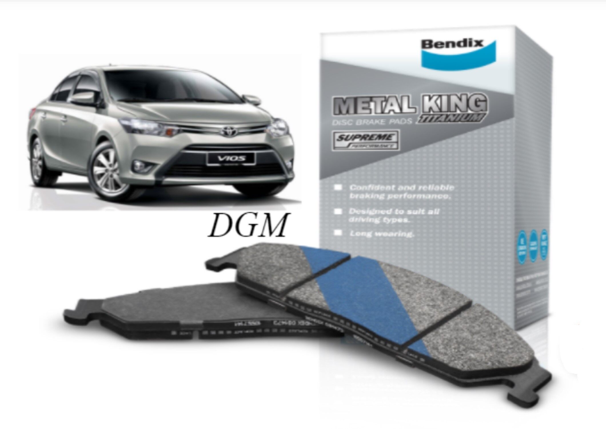 Bendix Metal King Brake Pad Front (DB2261) - Toyota Vios NCP150 J/E ...