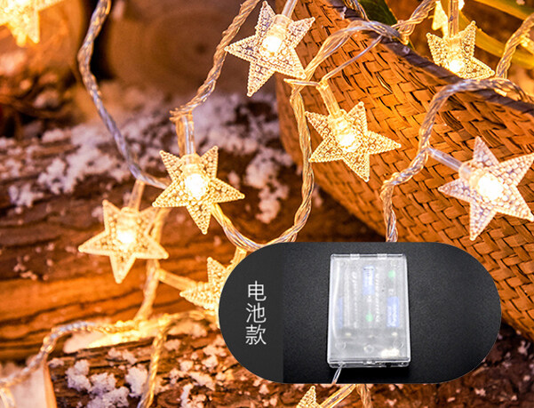 LED festival lights five-pointed star lights LED节日彩灯闪灯串灯星星灯五角星圣诞彩灯 ...