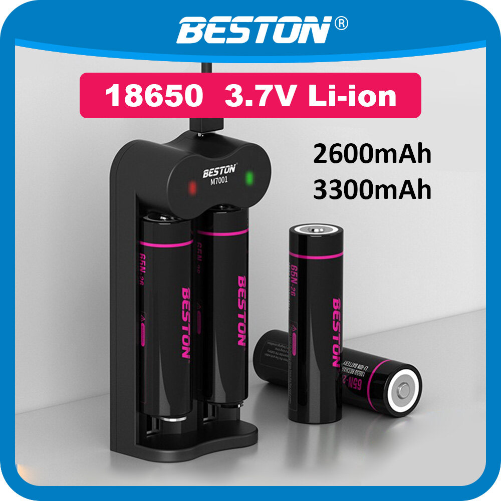 Beston 18650 Li-ion Rechargeable Battery 2600mah 3300mah Flat / Button ...