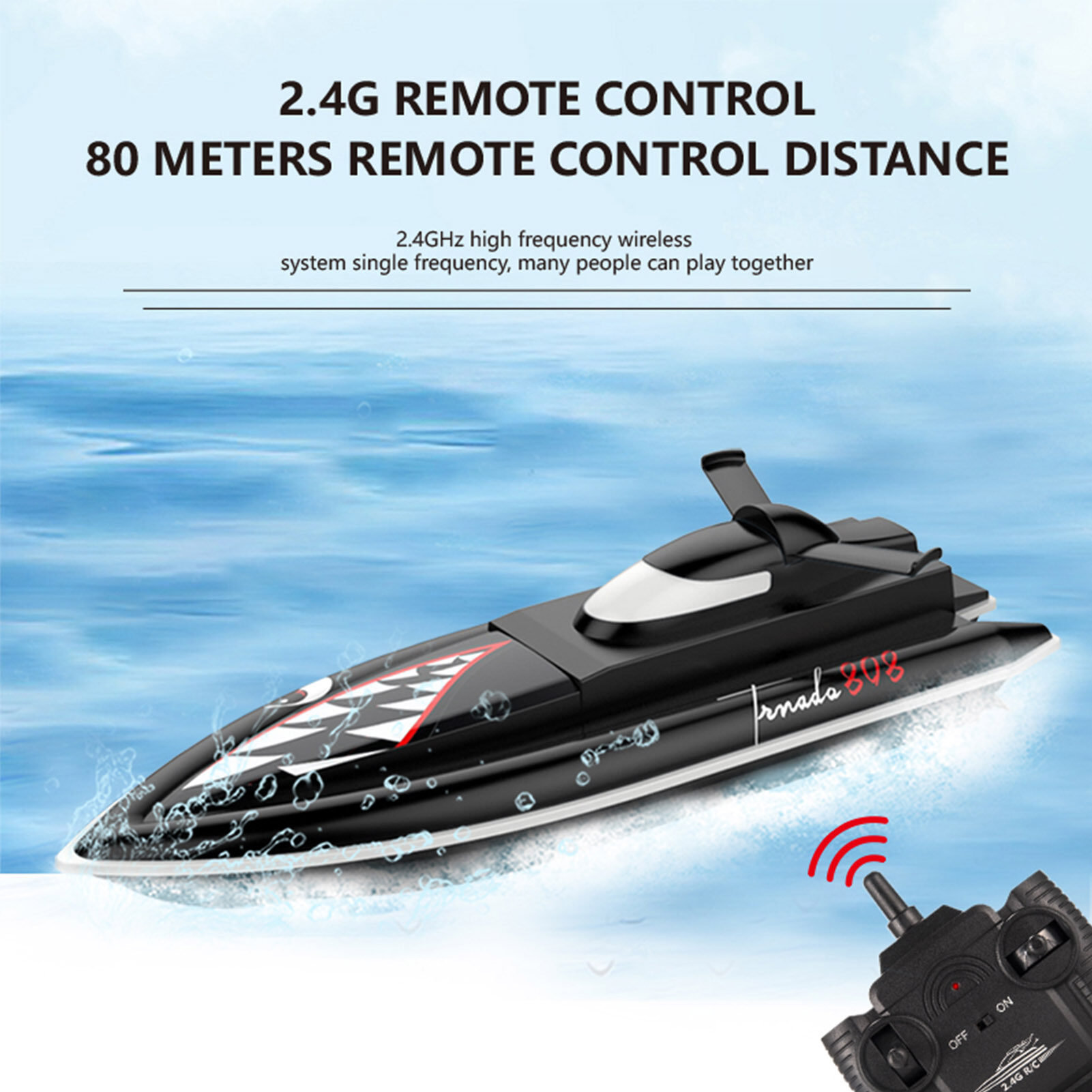 RC Boat Remote Control Boat High Speed RC Boat 25Km/h 2.4GHz Waterproof ...