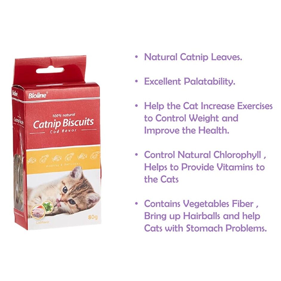 Bioline Catnip Biscuits / Cat Treats 80G | Lazada
