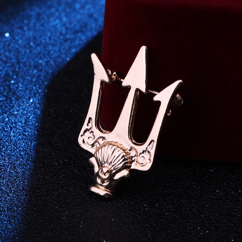 High-end British Stlye Vintage Trident Brooch Men's Suit Metal Brooches ...