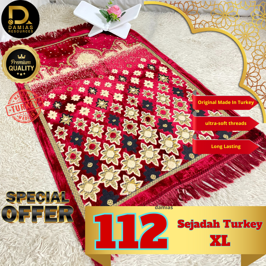 Sejadah Prayer Mat Turkey VIP Berkualiti Tinggi 120 CM X 70 CM ...