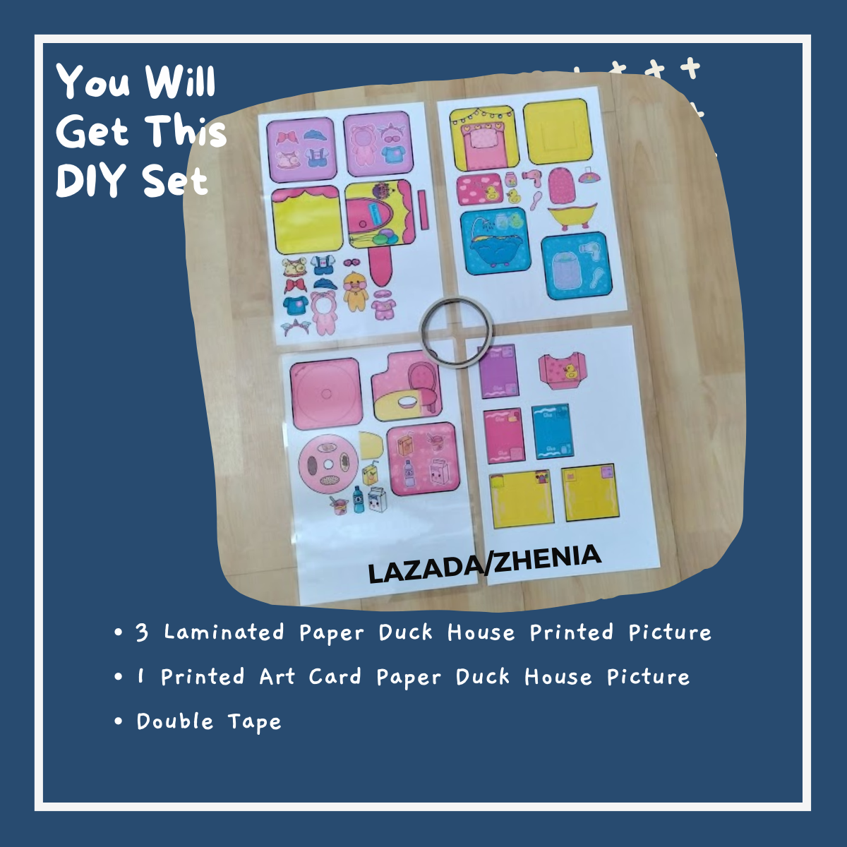 Paper Duck House Book Mini Paper Doll Laminated Template Paper DIY ...