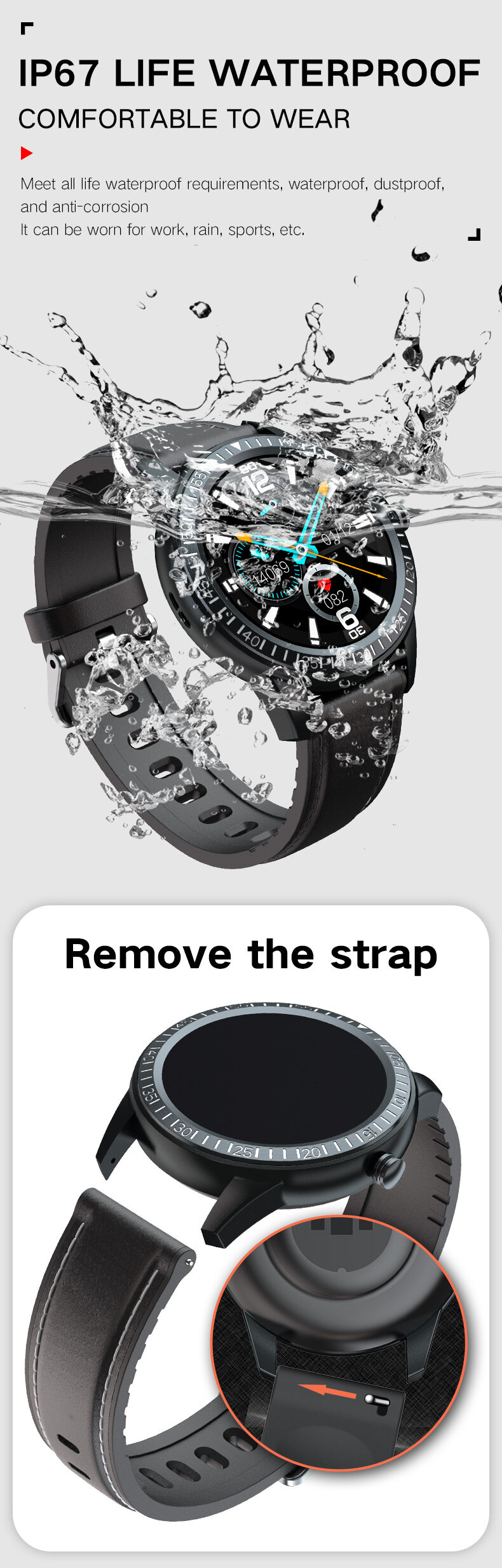 Garmin Y92 Smart Watch Touch Screen Multi-measurement Sports Mode Bluetooth Call MusicWaterproof ...