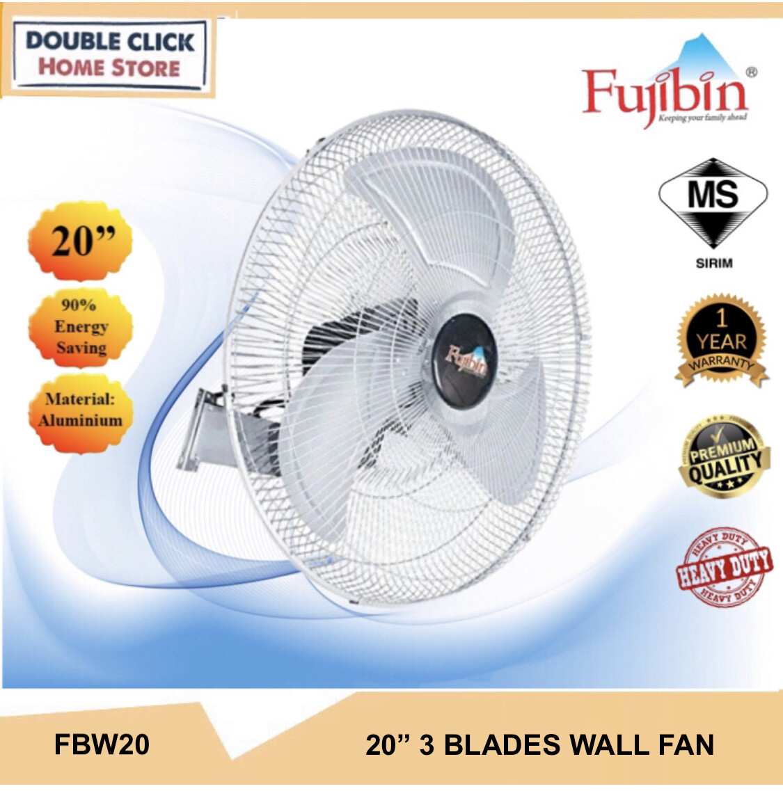 Fujibin FBW-20 20” High Power Industrial Wall Fan | Lazada