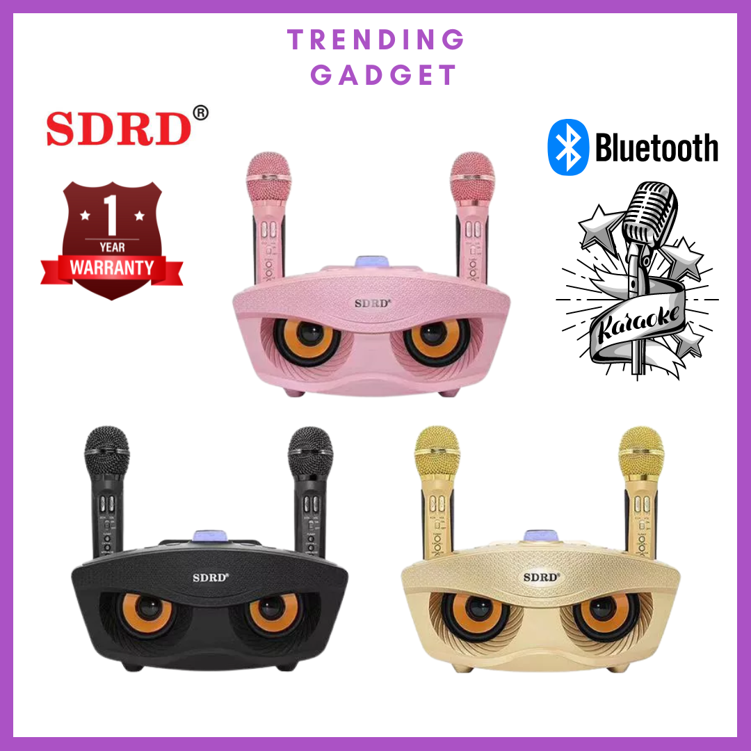 SDRD SD-306 SD306 Plus Dual Wireless Microphone Portable Bluetooth Speaker Mobile Karaoke KTV ...