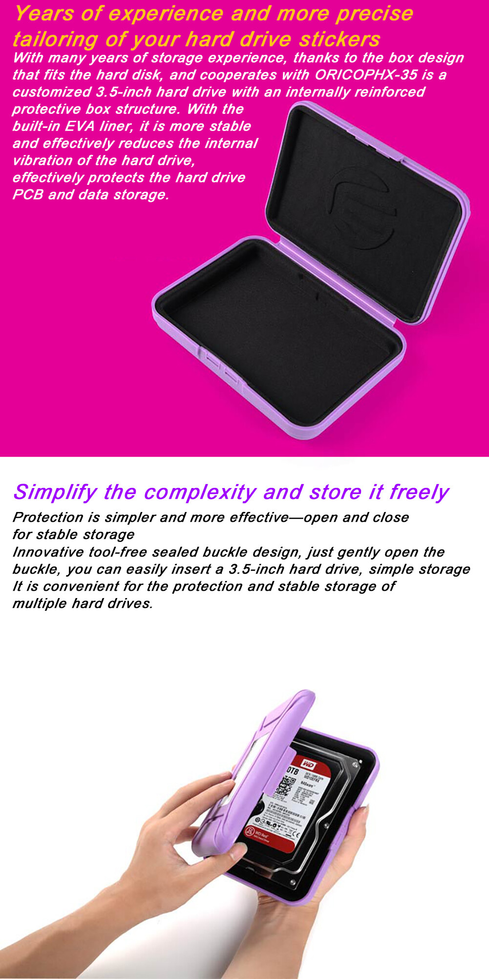 ORICO Phx-35 3.5นิ้ววิศวกรรมฮาร์ดดิสก์บริษัทกล่องป้องกันถุงเก็บดิจิตอล ...