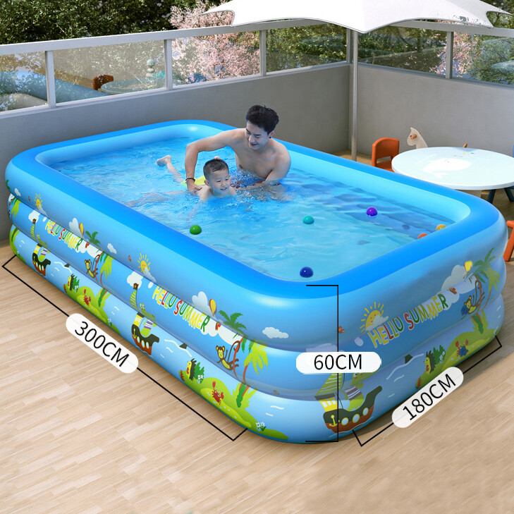 3M Kolam Mandi Besar Inflatable Swimming Pool Large Size Kolam Family ...