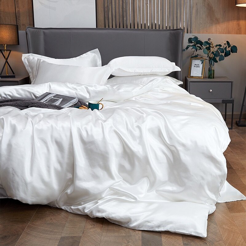 Dansunreve Silk Duvet Cover Plain Soft Satin Silk Quilt Cover Silkly ...