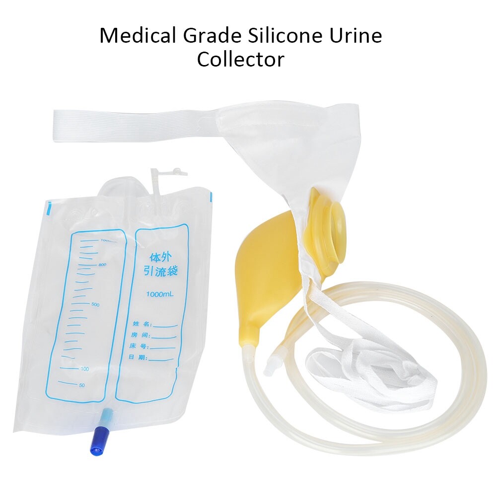 Incontinence Male Urine Leg Bag Silicone urine collector with Catheter ...