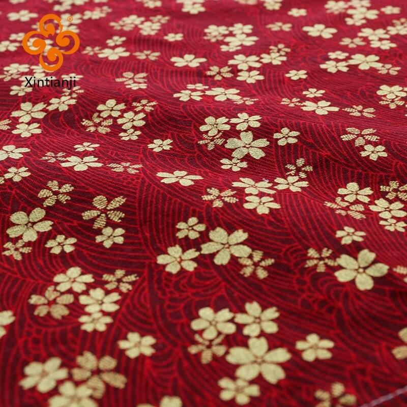 Red Cotton Fabric Japanese Print Sewing Fabric DIY Kimono Handicraft ...