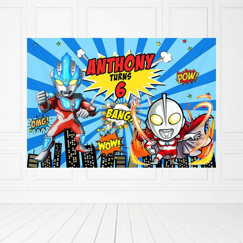Animate Ultraman Cartoon Theme Party Decor Banner Kids Birthday ...