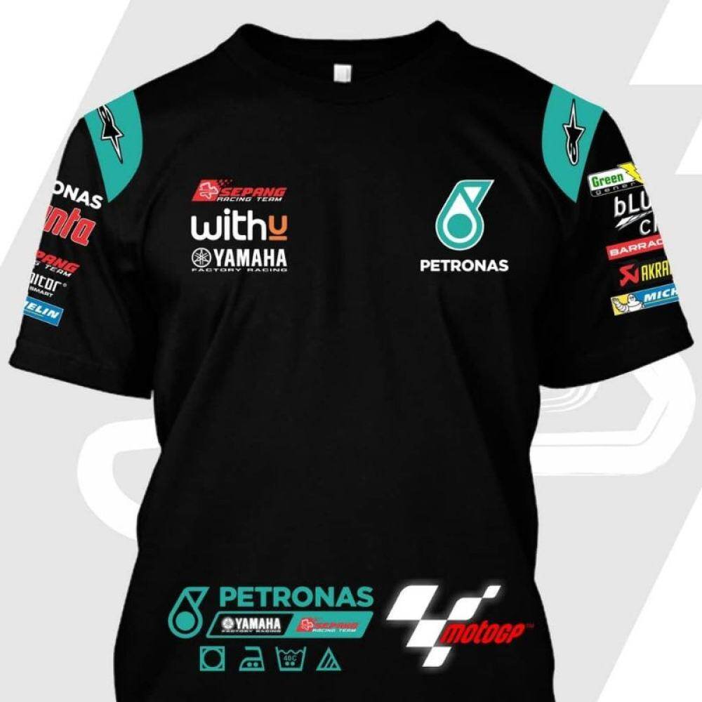Moto GP PETR0NAS Sprinta Yamaha Facestory Racing Team Mens Oversize T ...