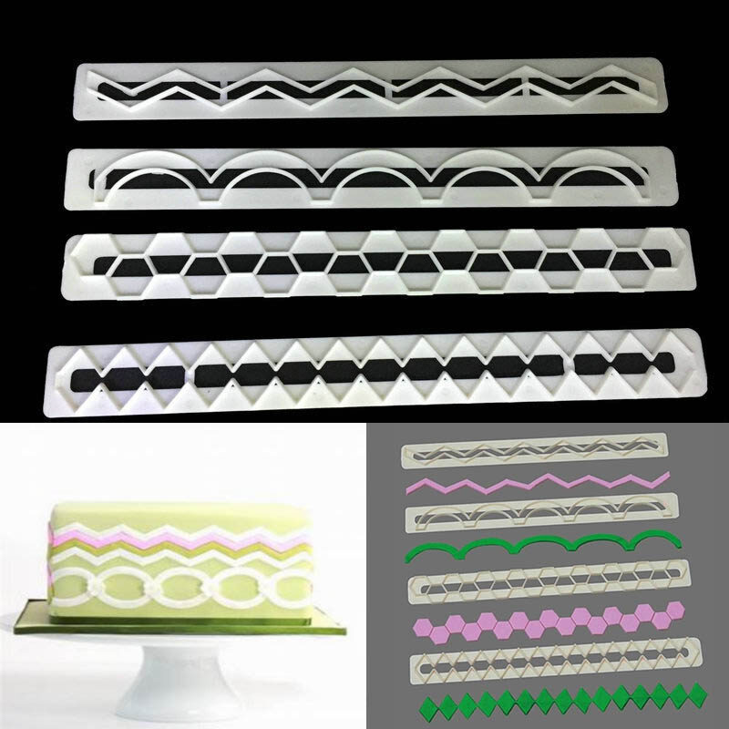 SHOOTHE 4Pcs Sugar craft Mould Fondant Cutter Kitchen Gadgets Plastic ...