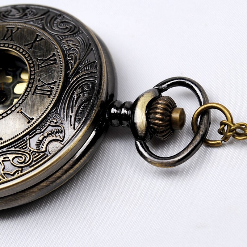 Classical Large Gold Face Roman Pocket Watch Stylish Roman Scale Pocket ...