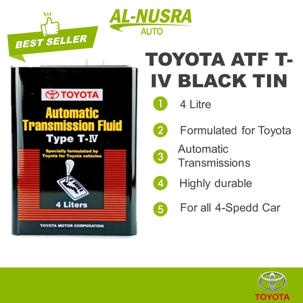 TOYOTA ATF T-IV BLACK TIN 4L 08886-81400 AUTO TRANSMISSION FLUID GEAR ...