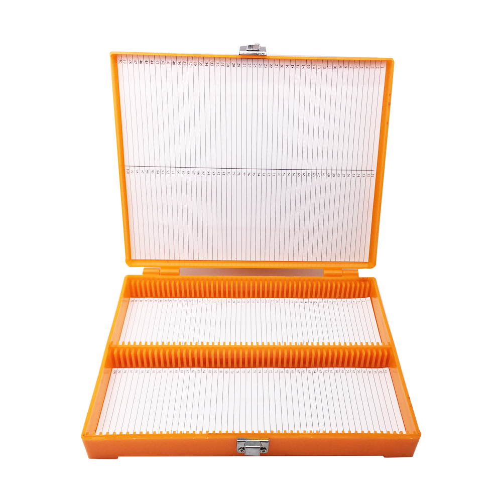 Microscope Slides Box 100 Places Slide Case Metal Buckle Plastic ...