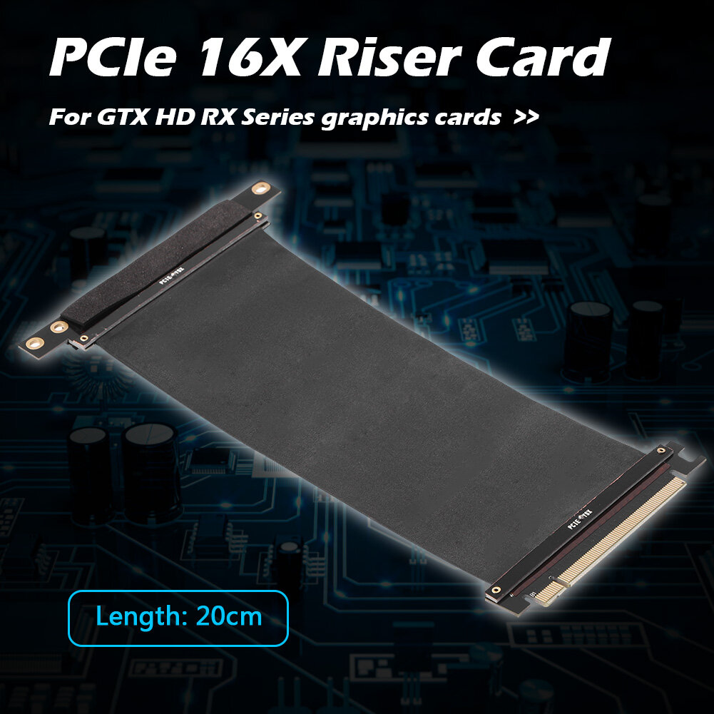 PCIe 3.0 16X สายพ่วง90องศา PCI-E 16X To 16X ยืดหยุ่น Riser Card ...