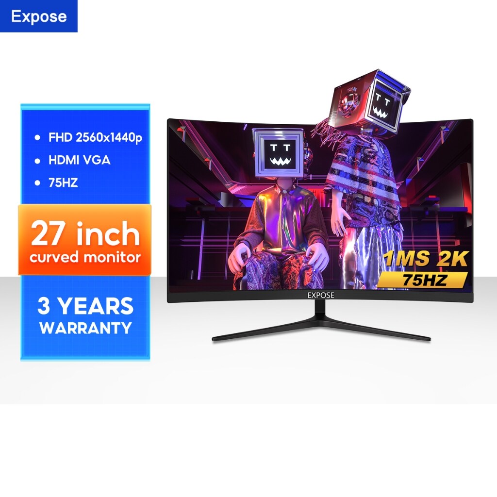 Monitor 27 Inch PC Gaming Monitor Curved 165Hz LED Display 75Hz ...