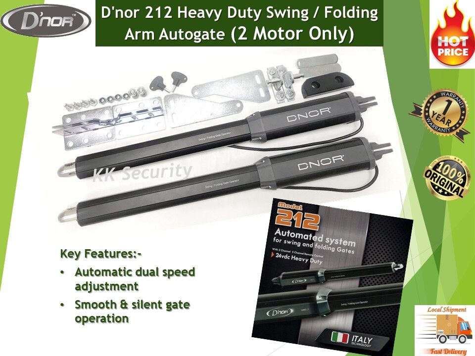 Autogate Brand Dnor 212 24VDC Heavy Duty Swing and Folding Arm (2 Arm ...