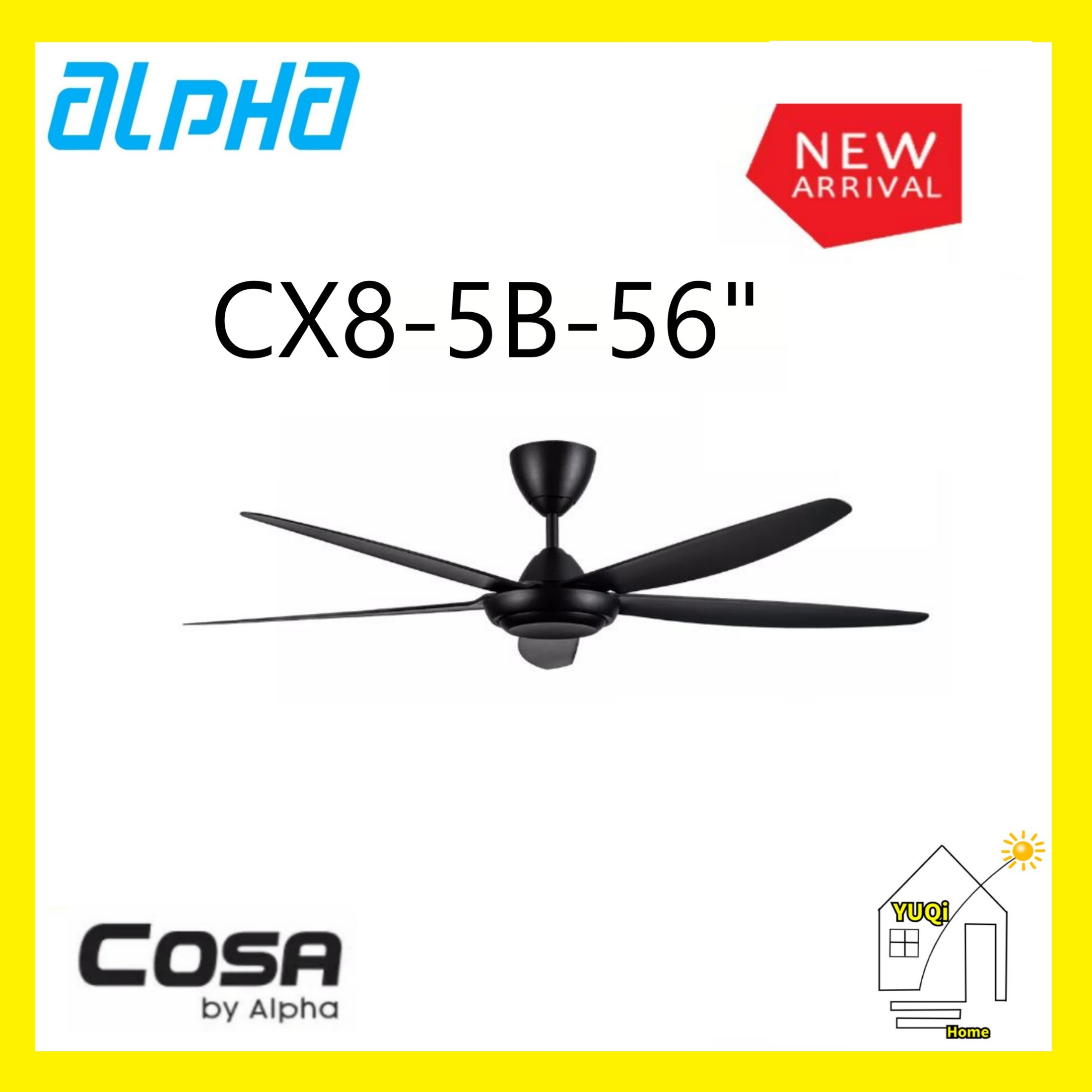 ALPHA Cosa - CX8 56 Inch Ceiling Fan with 5 Blades (6 Speed Remote ...