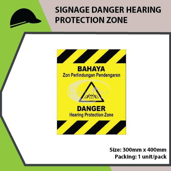 SIGNAGE DANGER HEARING PROTECTION ZONE | Lazada