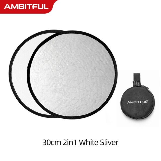 AMBITFUL 2in1 Gold Silver White 30cm Round Camera Lighting Photo Disc ...