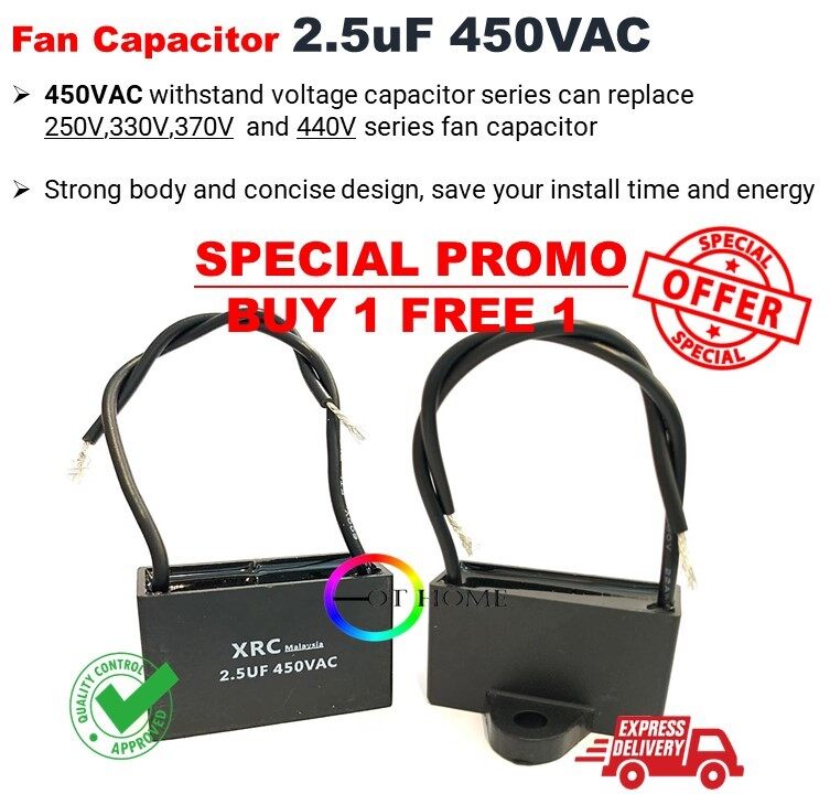 Table Fan Capacitor 1.5uf 1.8uF 2.0uF 2.5UF For Khind Midea Sharp ...